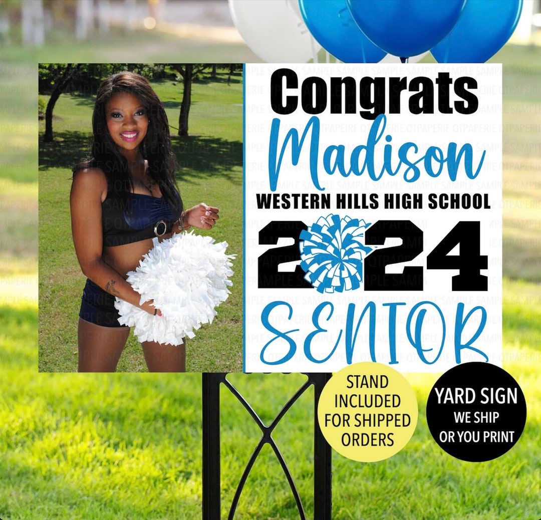 Senior Cheerleader Yard Sign, High School Cheer Sign, 2025 Cheerleader ...