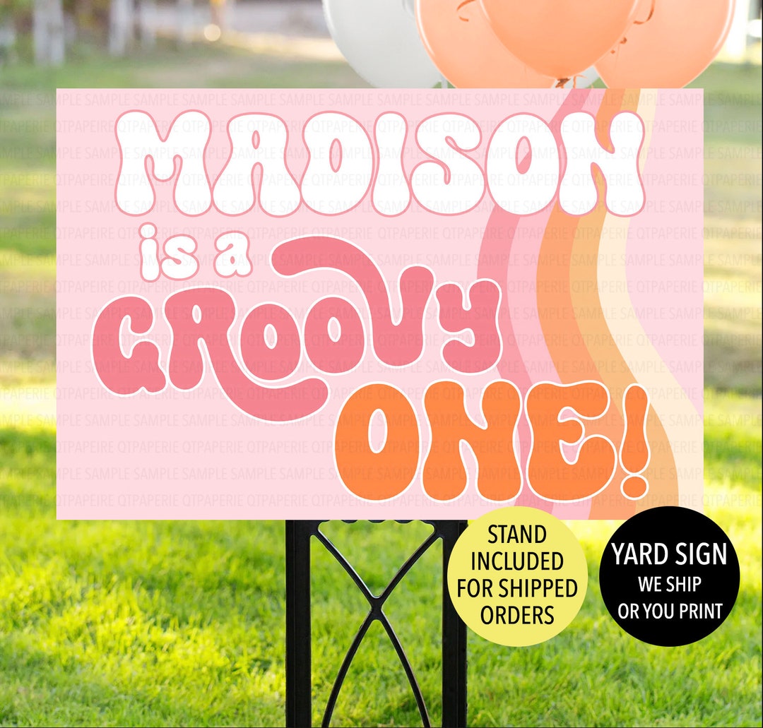 Girl Groovy One Birthday Sign, Boho Retro 1st Birthday Sign, 70's ...