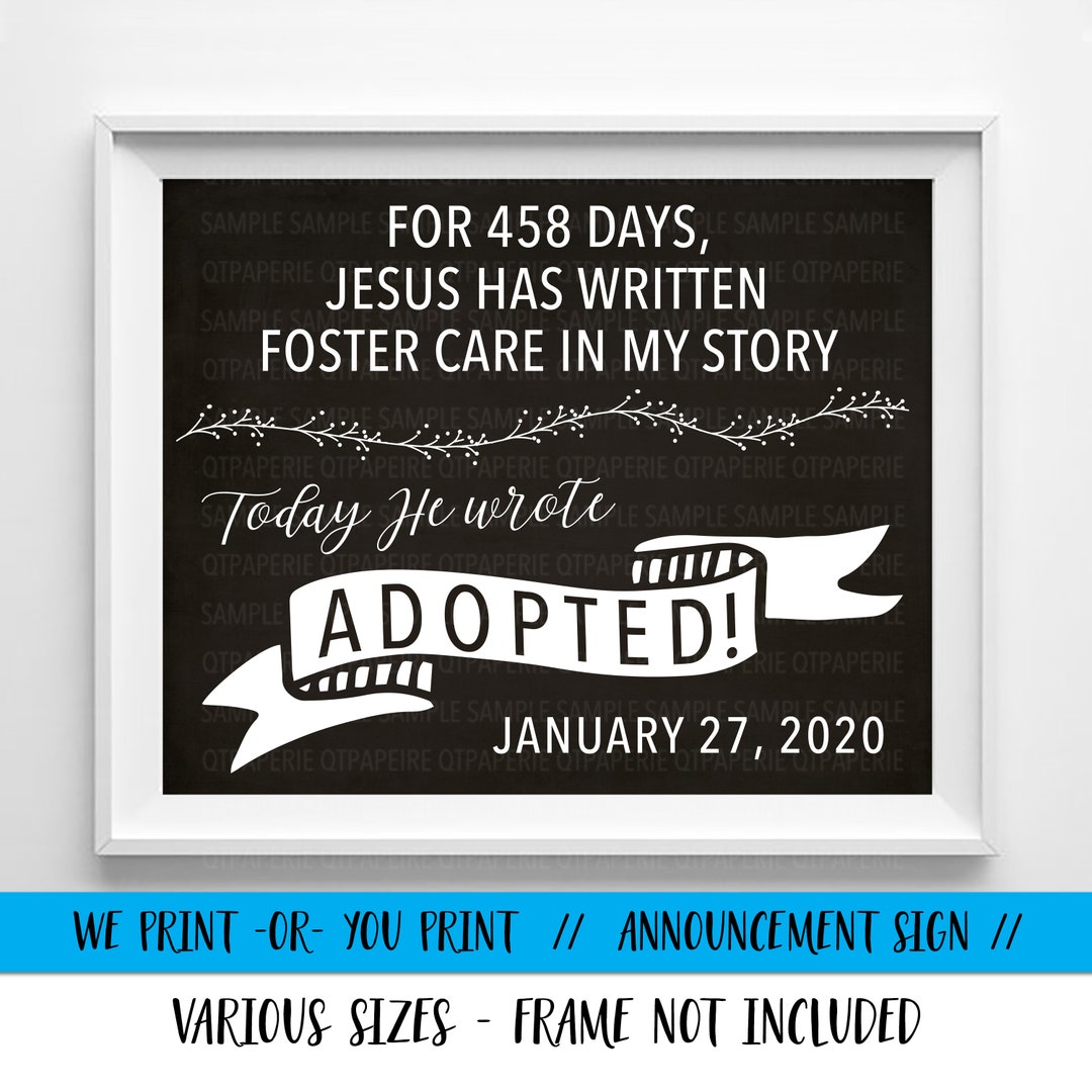 Adoption Announcement Sign, Chalkboard Adoption Sign, Adoption ...