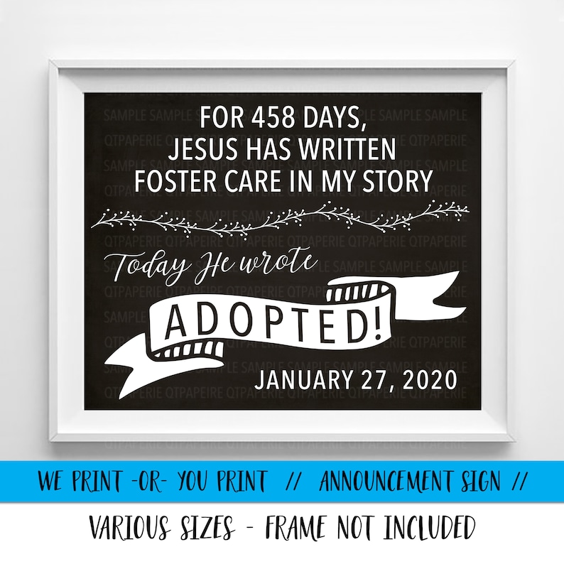 Adoption Announcement Sign Chalkboard Adoption Sign Adoption - Etsy