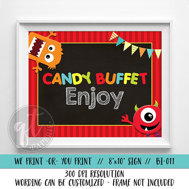 Monster Birthday Sign Monster Favor Sign Monster Party Sign - Etsy