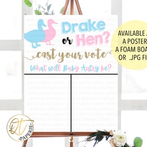 Drake or Hen Gender Vote Sign, Duck Hunting Gender Reveal Sign, Duck ...