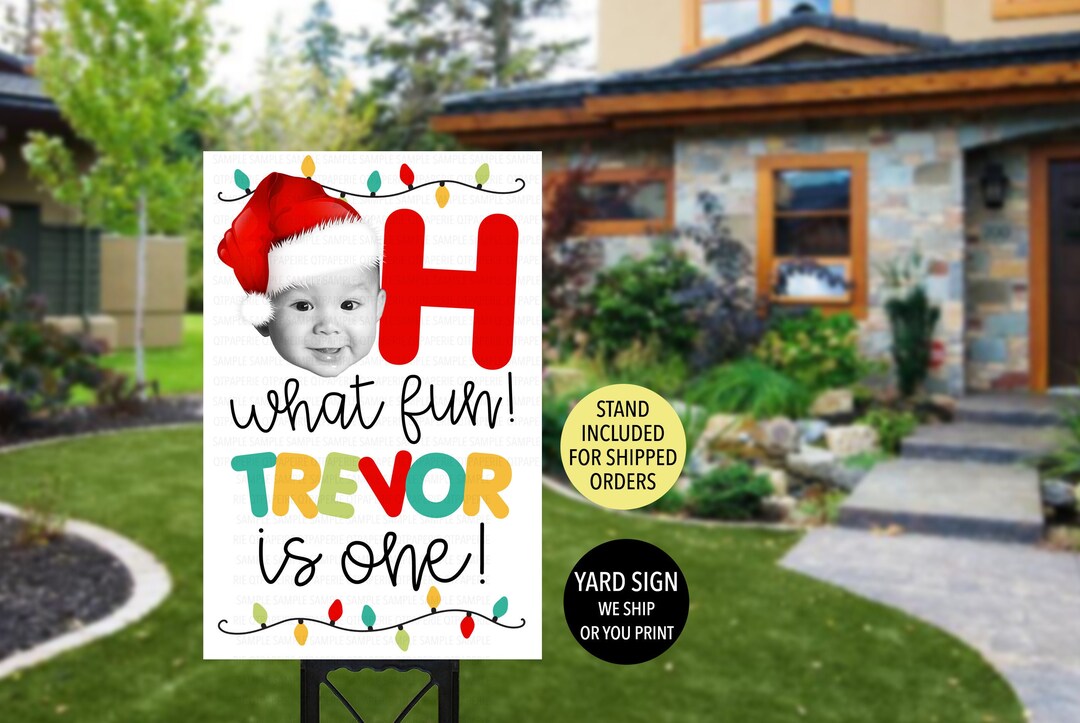 Oh What Fun Birthday Sign, Christmas First Birthday Sign, Oh What Fun ...