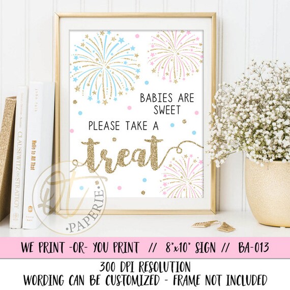 Firework Treat Sign Firework Baby Shower Sign Fourth of July | Etsy