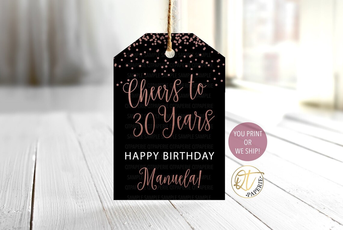 Rose Gold Tag Rose Gold Cheers to 30 Years Tag Rose Gold - Etsy