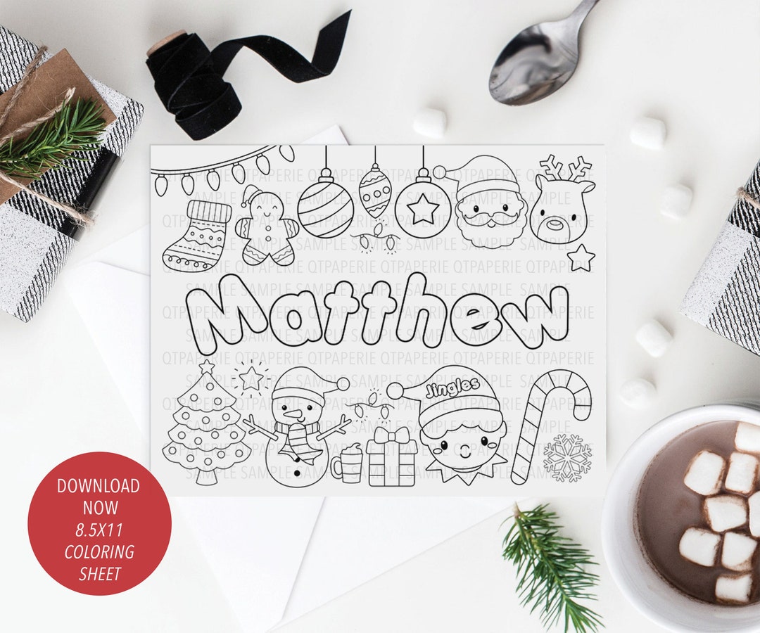 Elf Coloring Sheet, Christmas Name Coloring Page, Elf Activity, Elf ...