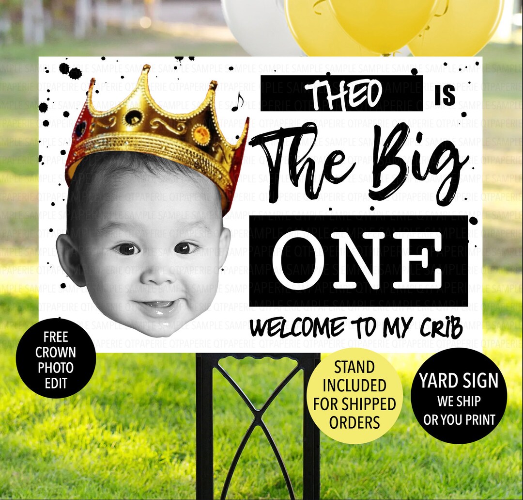 Big One Welcome Party Sign, Big One First Birthday Sign, Big One Yard ...