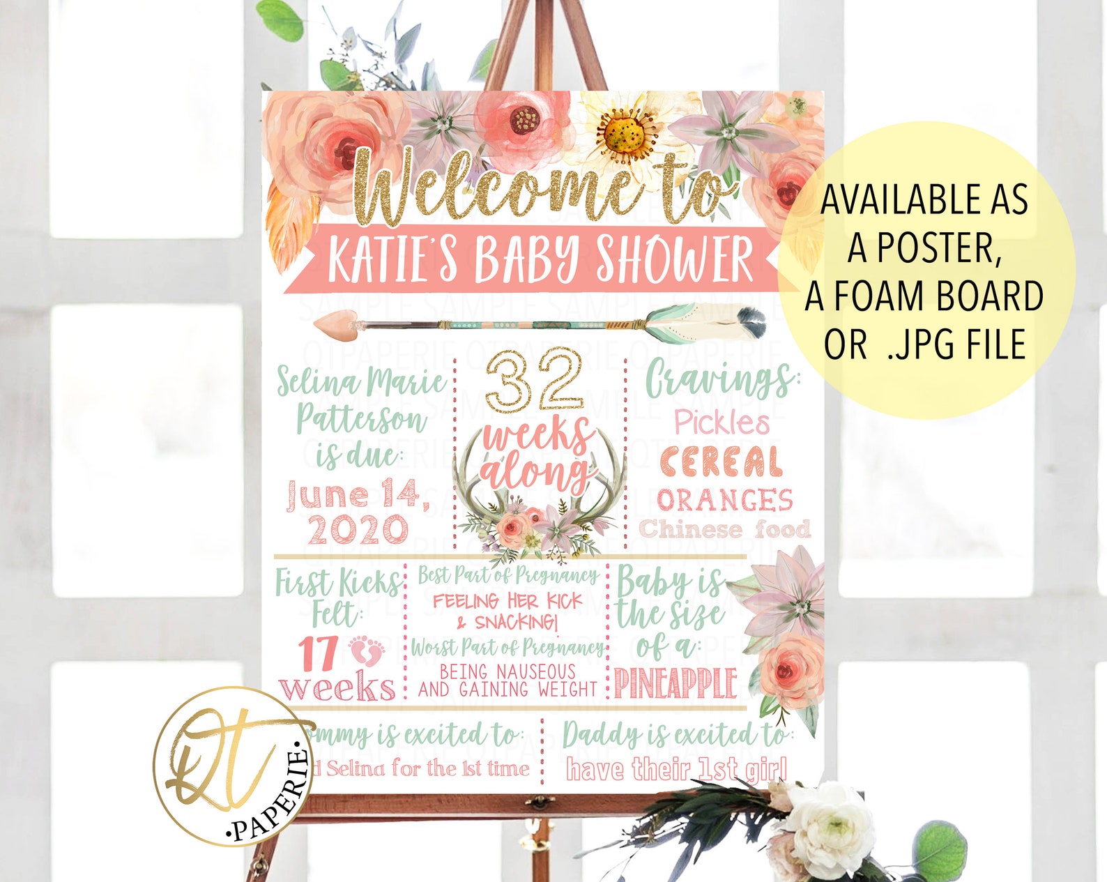 Boho Baby Shower Welcome Sign Bohemian Baby Shower | Etsy
