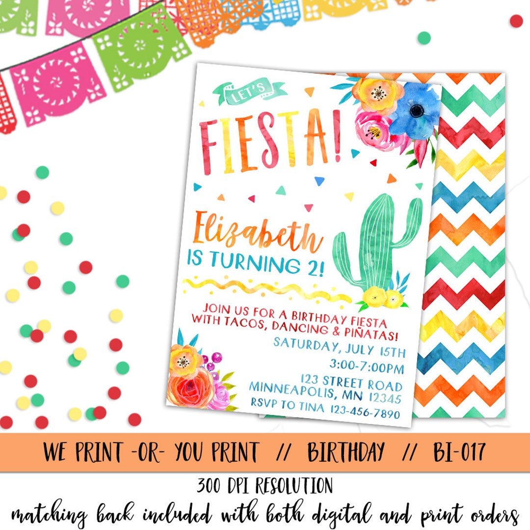 Fiesta Invitation, Fiesta Birthday, Fiesta Invite, Spanish Invitation ...