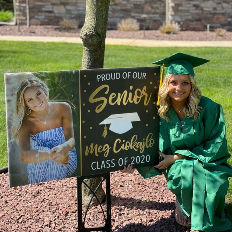 Senior Yard Sign Graduation Yard Sign Gold Graduation Sign - Etsy
