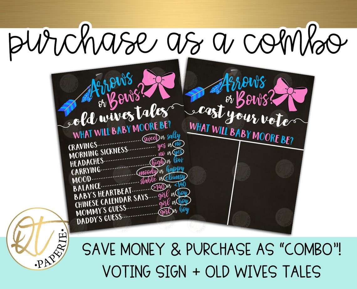 Arrows or Bows Voting Sign Arrows or Bows Gender Vote Sign - Etsy