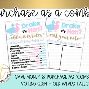 Drake or Hen Gender Vote Sign, Duck Hunting Gender Reveal Sign, Duck ...
