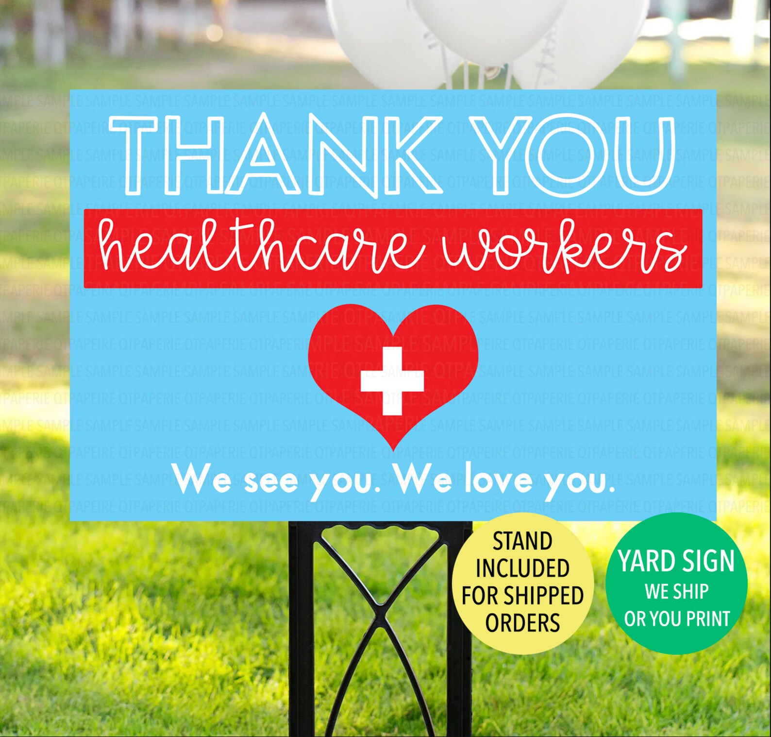 Thank You Healthcare Workers Yard Sign Nurses Yard Sign | Etsy