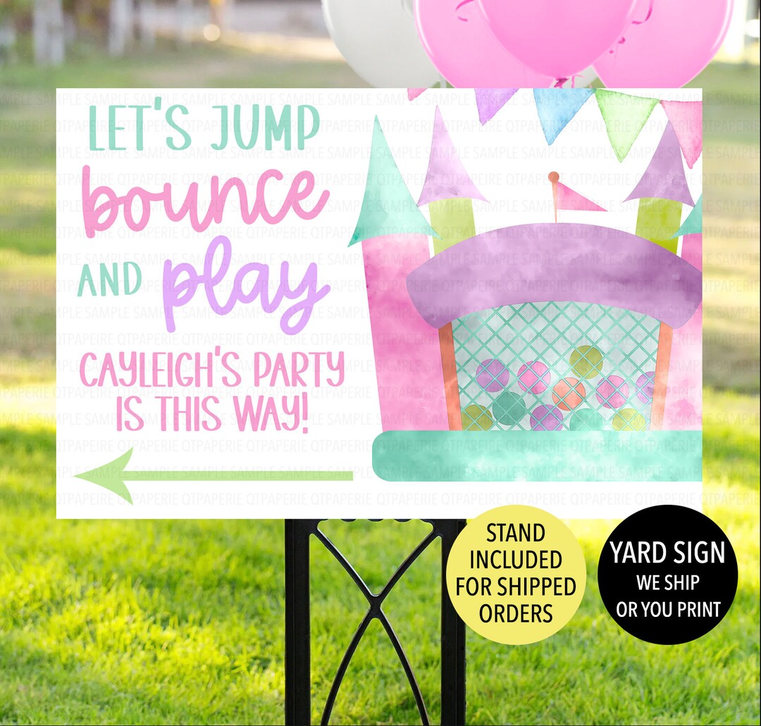 Bounce House Birthday Direction Sign, Bounce House Welcome Sign With ...