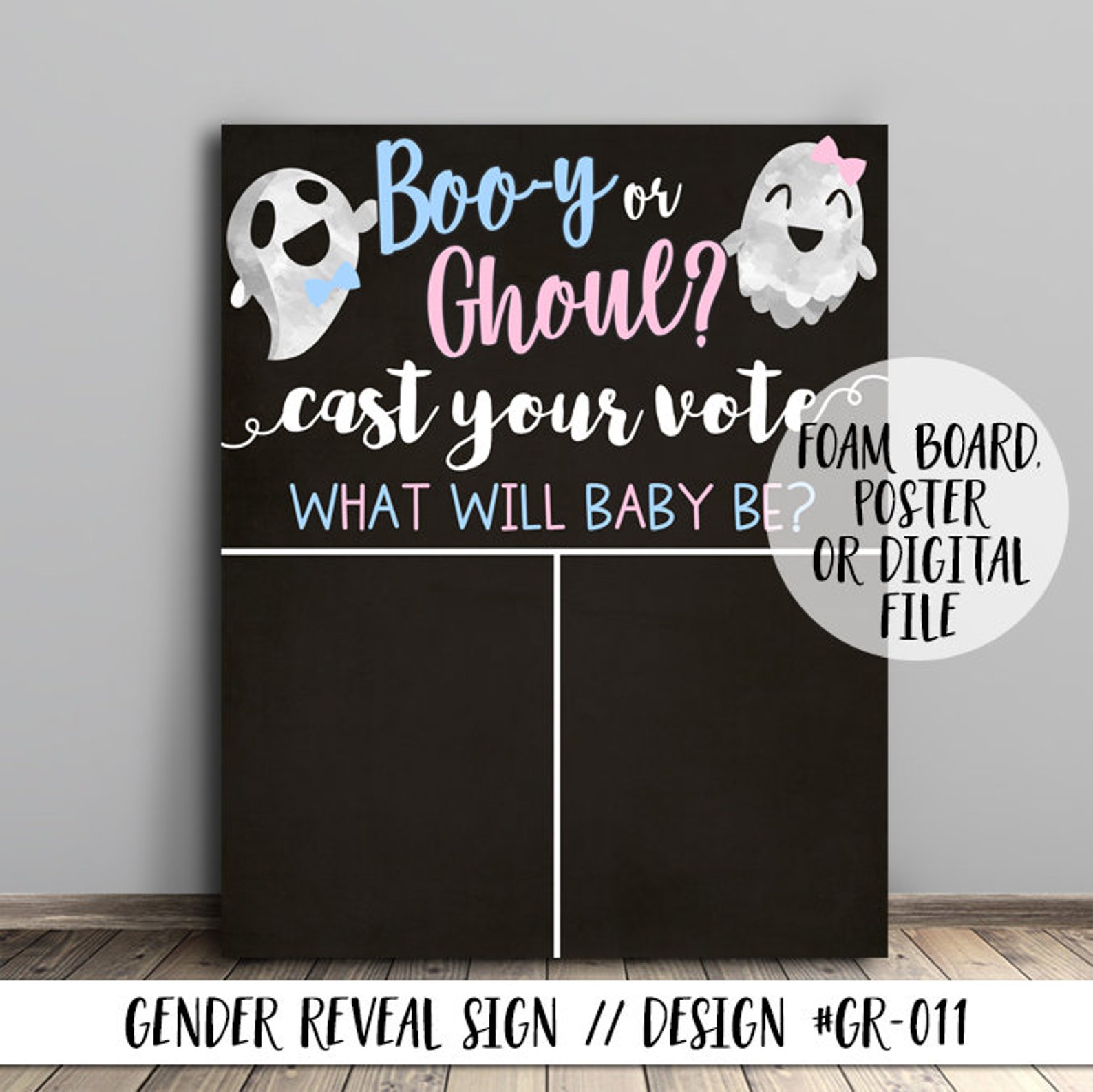 Ghost Gender Voting Sign Halloween Reveal Booy or Ghoul - Etsy