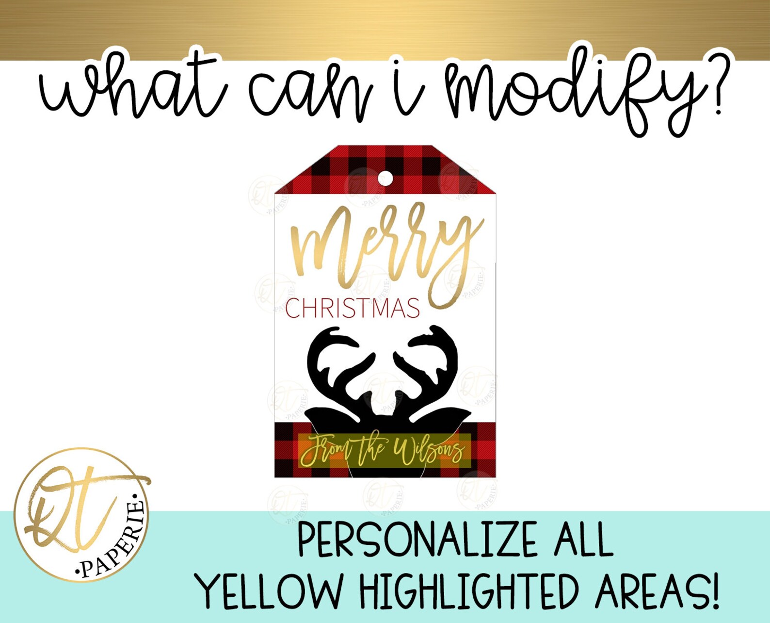 Buffalo Plaid Christmas Tag Printable Buffalo Merry Christmas - Etsy