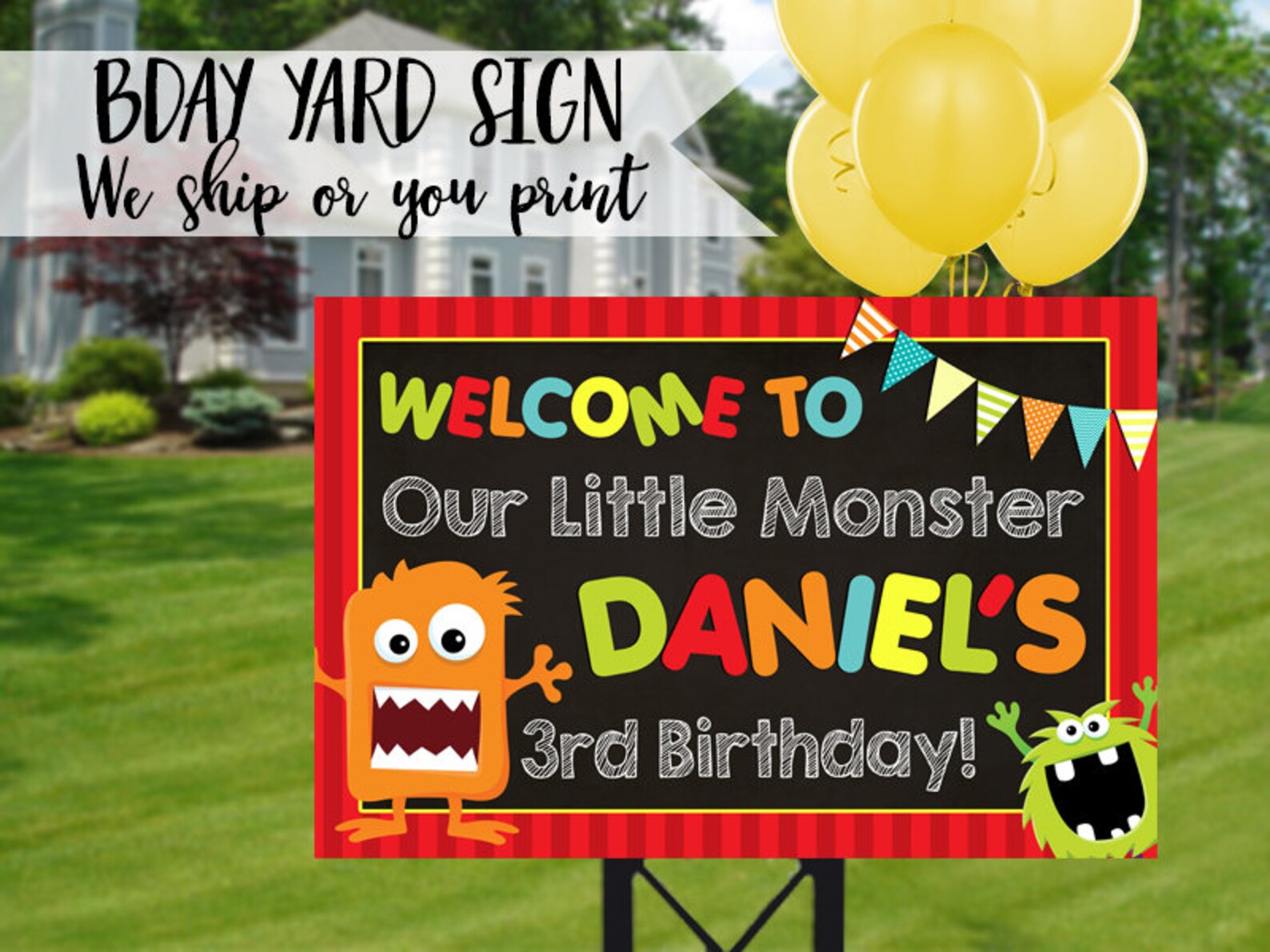 Monster Party Sign Monster Birthday Sign Monster Welcome | Etsy