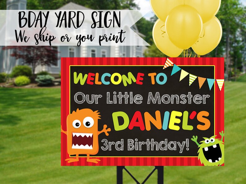 Monster Party Sign, Monster Birthday Sign, Monster Welcome Sign ...