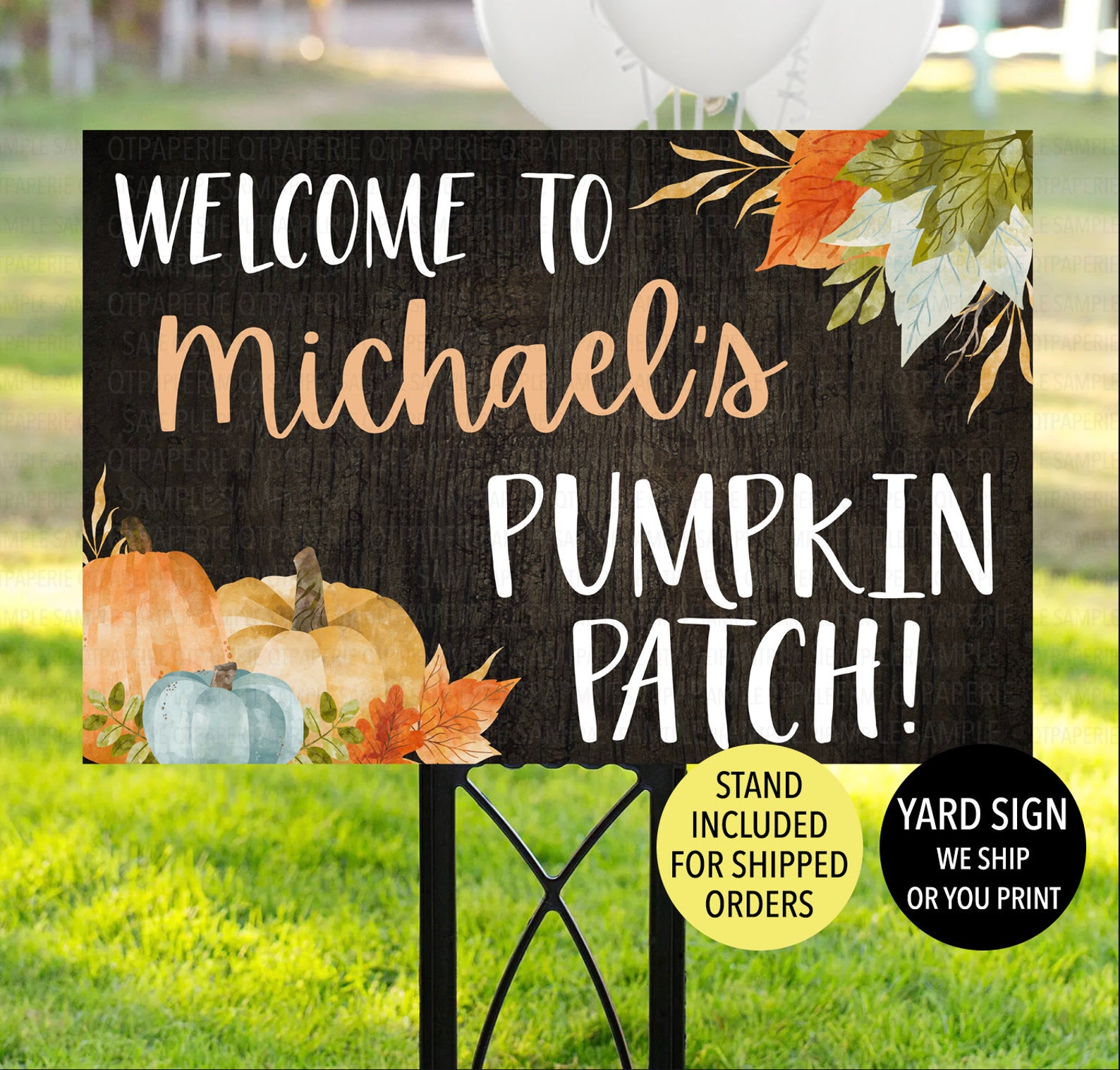 Pumpkin Patch Yard Sign, Boy Pumpkin Patch Sign, Fall Pumpkin Patch ...