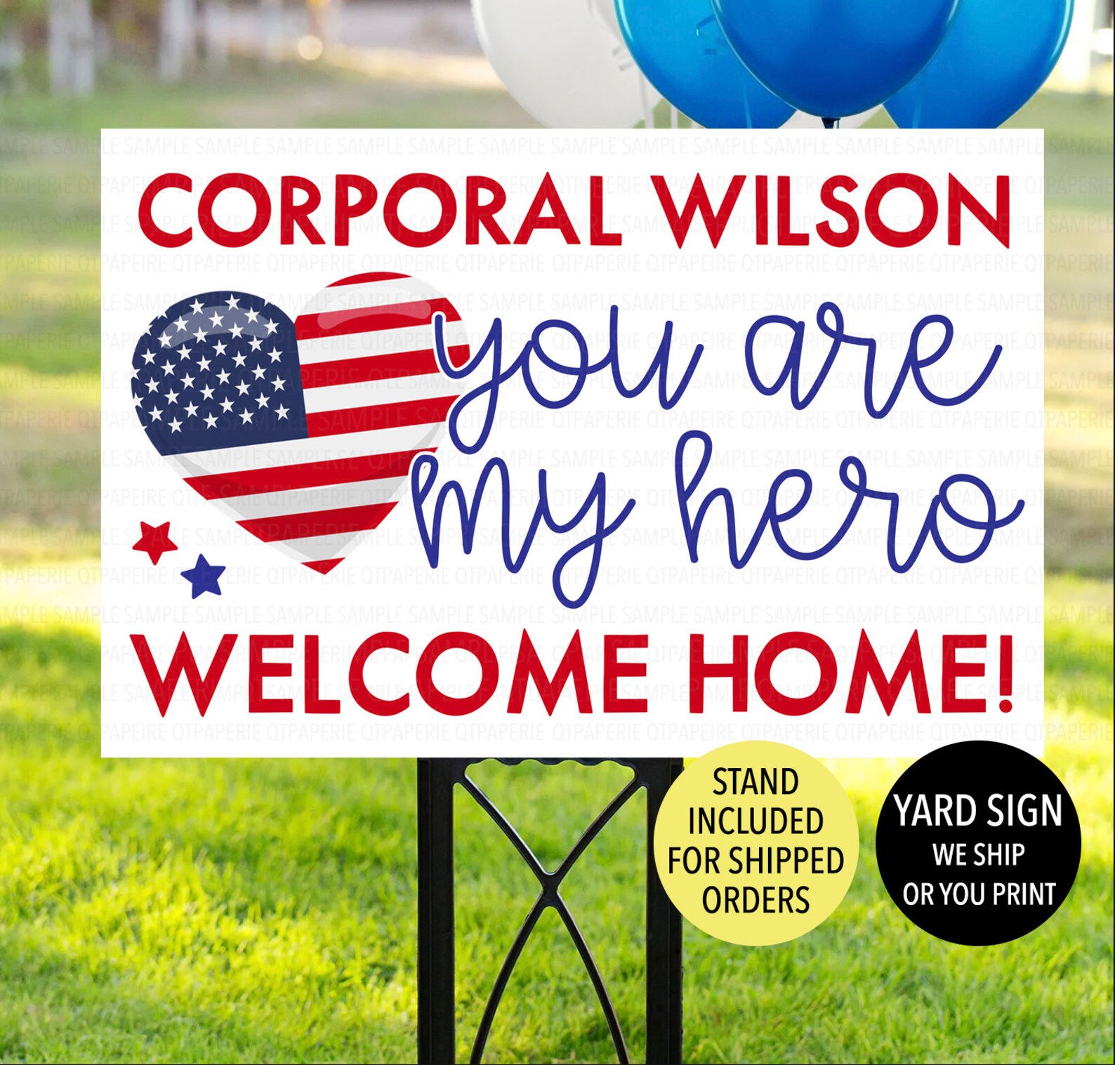 Military Homecoming Yard Sign Military Hero Yard Sign - Etsy