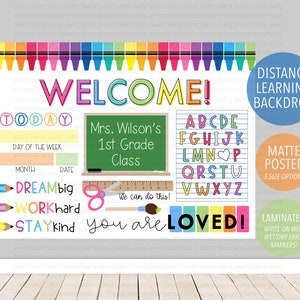 Virtual Learning Backdrop, Virtual Classroom Backdrop, Distant Learning ...