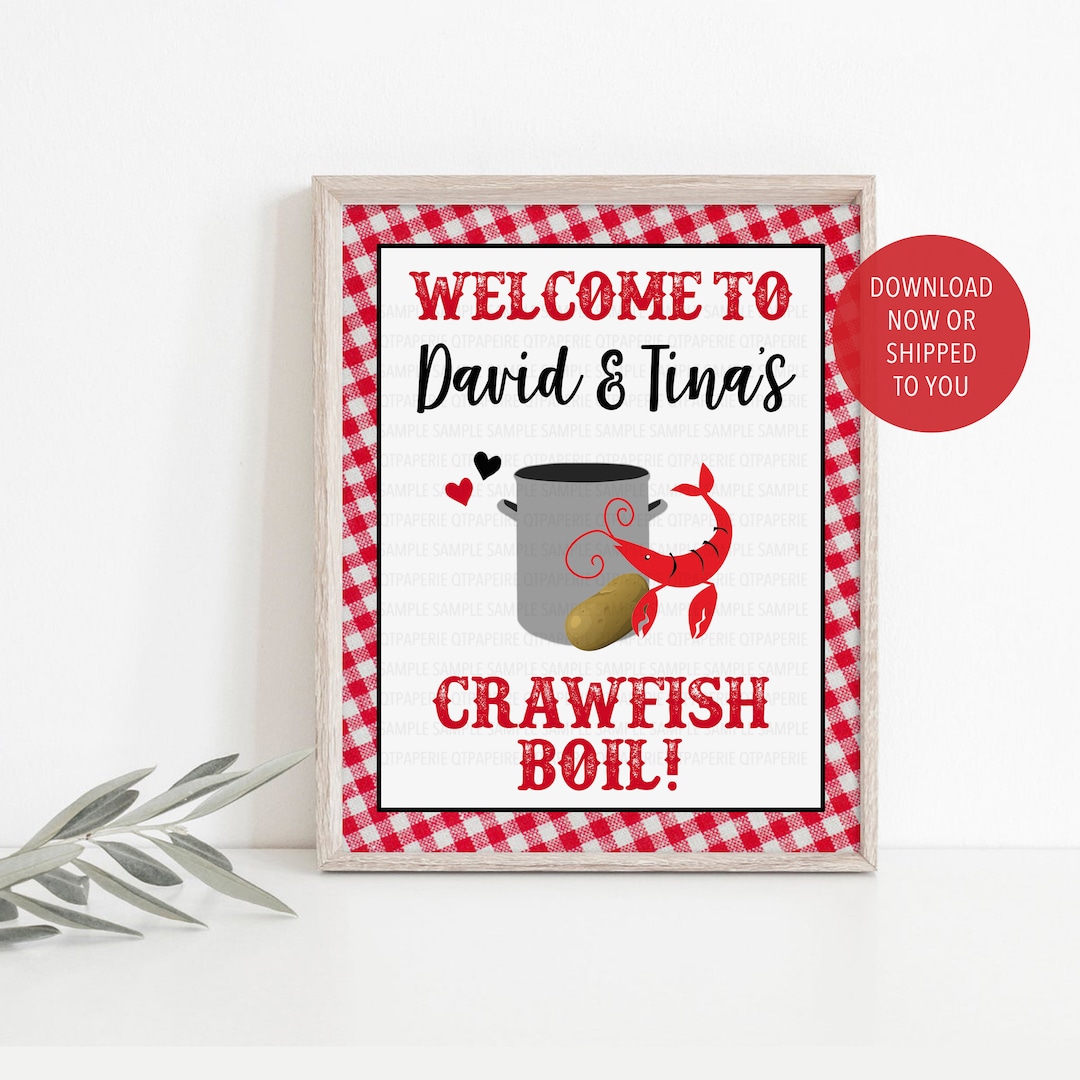 Crawfish Boil Welcome Sign, Crawfish Couples Shower Sign, Loved Bayou ...
