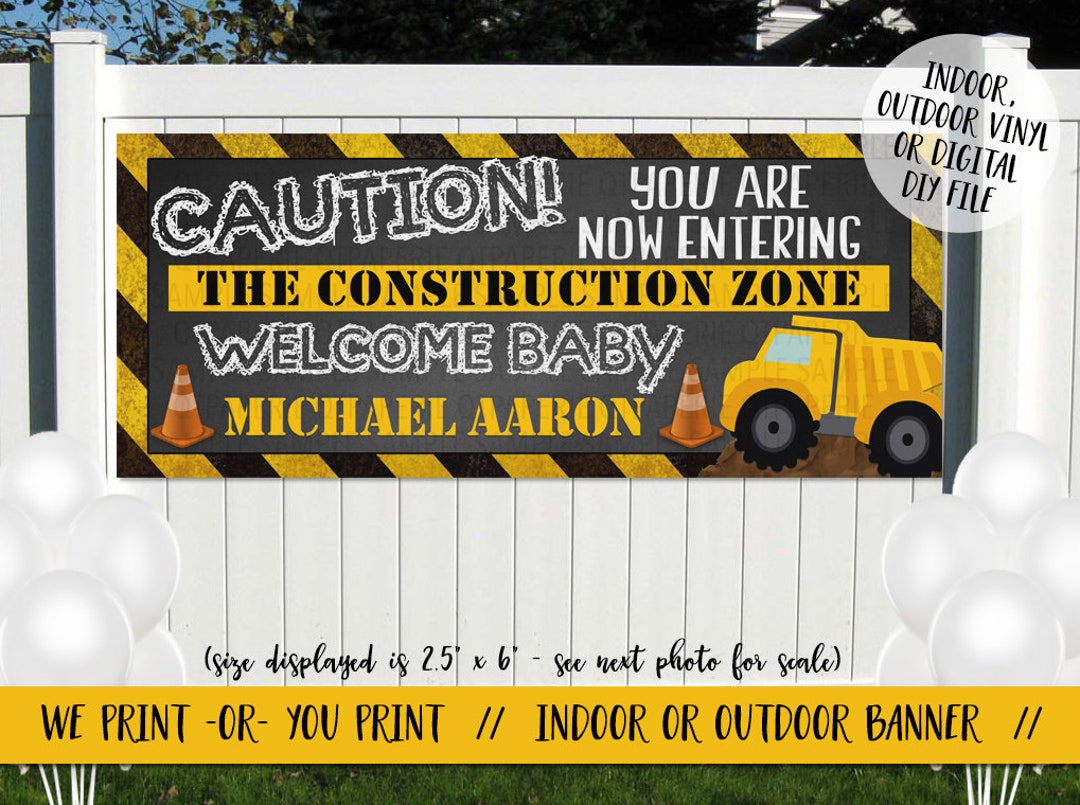 Construction Baby Shower Banner, Construction Banner, Construction ...