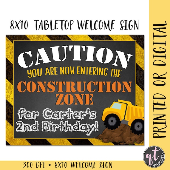 Construction Party Welcome Sign Construction Birthday Sign | Etsy