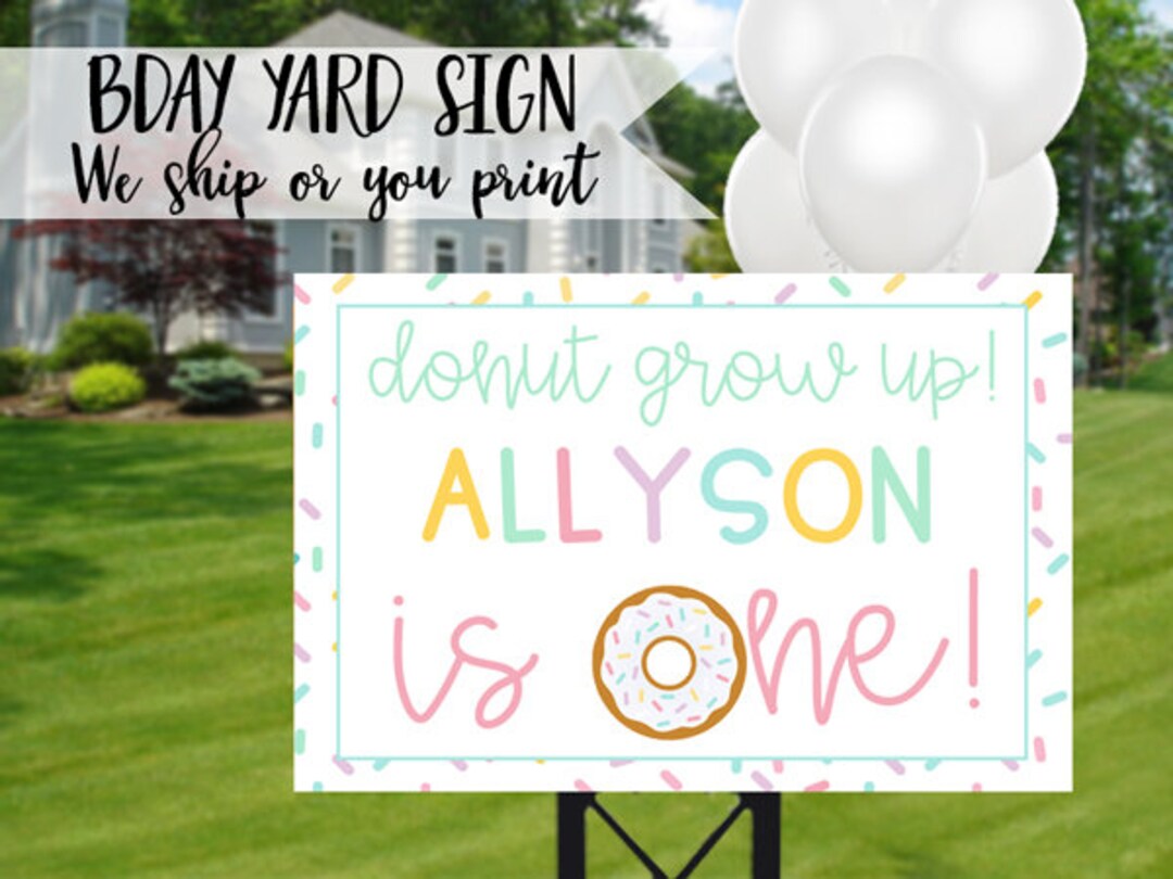 Donut Birthday Sign, Donut Yard Sign, Donut Birthday Yard Sign, Donut ...