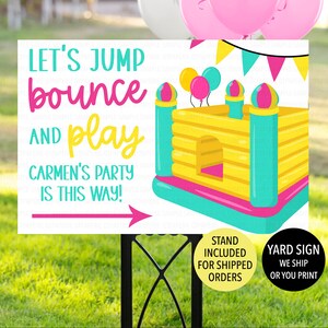 Bounce House Birthday Direction Sign, Bounce House Welcome Sign With ...