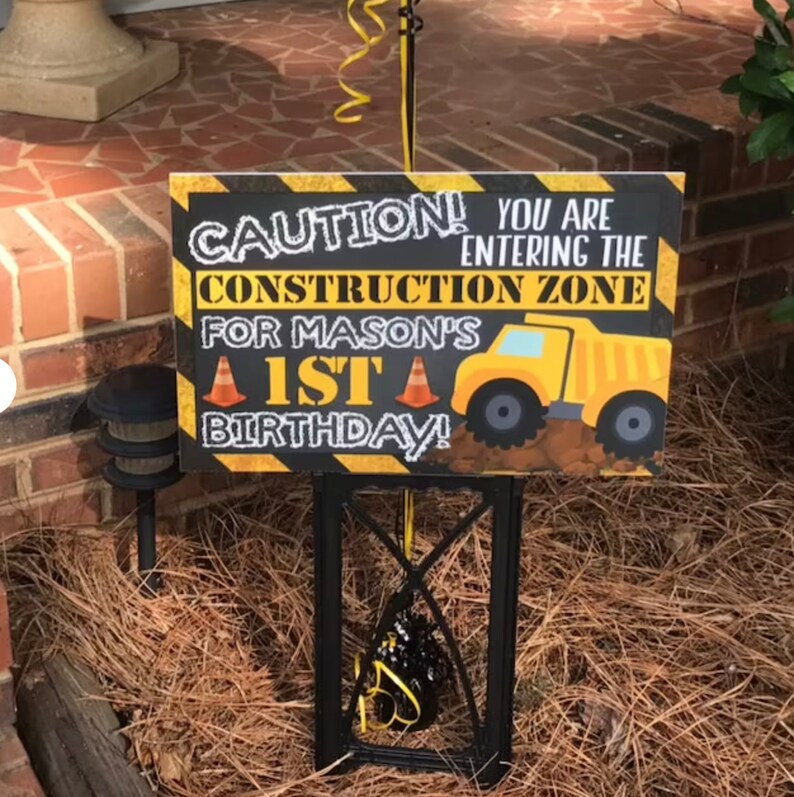 Construction Birthday Yard Sign Construction Birthday Sign - Etsy