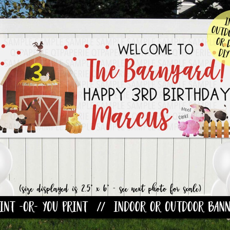 Farm Birthday Banner - Etsy