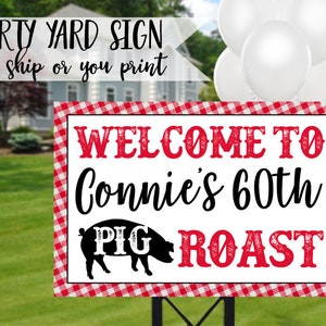 Pig Roast Welcome Sign, Pig Roast Yard Sign, Barbeque Sign, BBQ ...