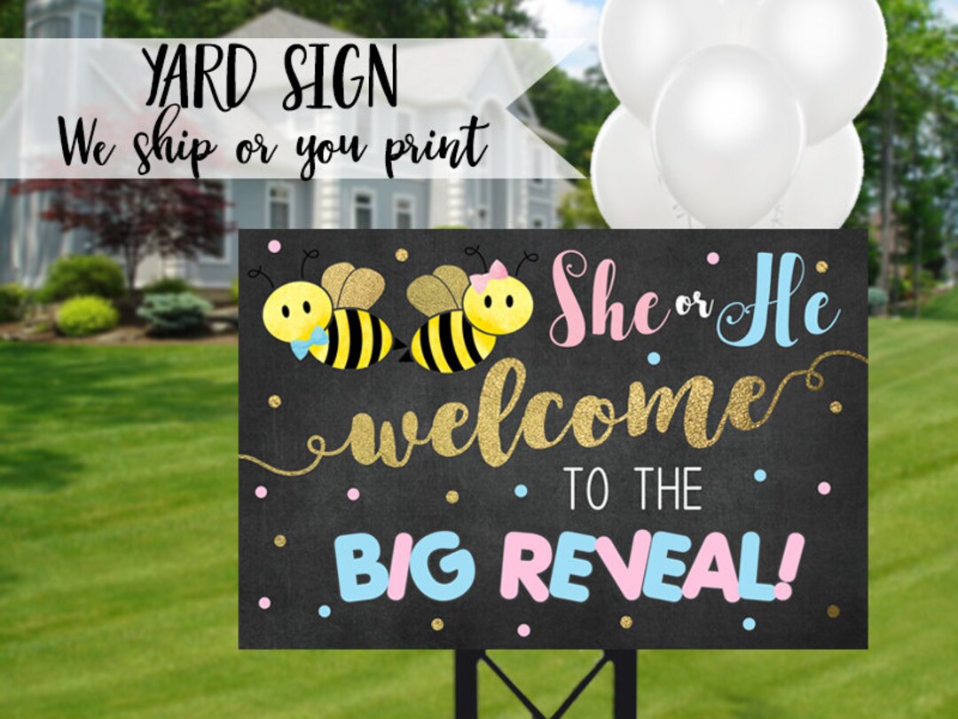 Bee Gender Reveal Sign, Bee Welcome Sign, What Will It Bee Gender ...