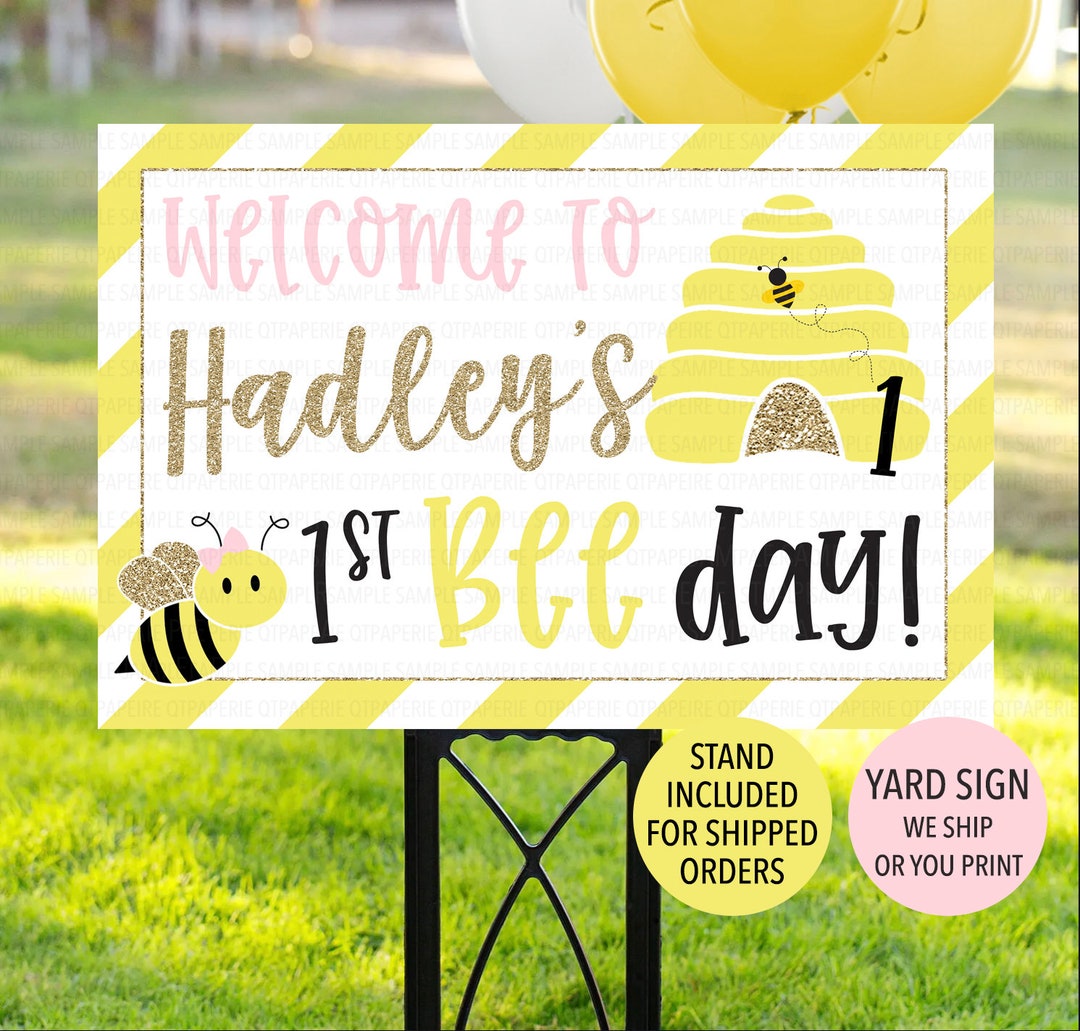 Bee Day Welcome Sign, Bee Birthday Sign, Bee Day Sign, Bee Welcome Sign ...