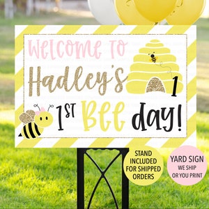 Bee Day Welcome Sign, Bee Birthday Sign, Bee Day Sign, Bee Welcome Sign ...