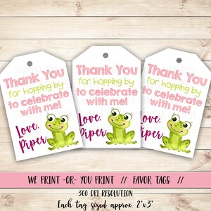 Frog Birthday Tag, Frog Party Tag, Frog Party Favor Tag, Frog Birthday ...