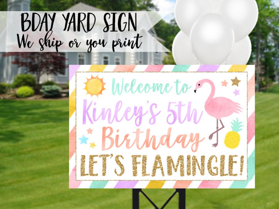 Flamingo Birthday Sign, Flamingo Yard Sign, Flamingo Sign, Flamingle ...