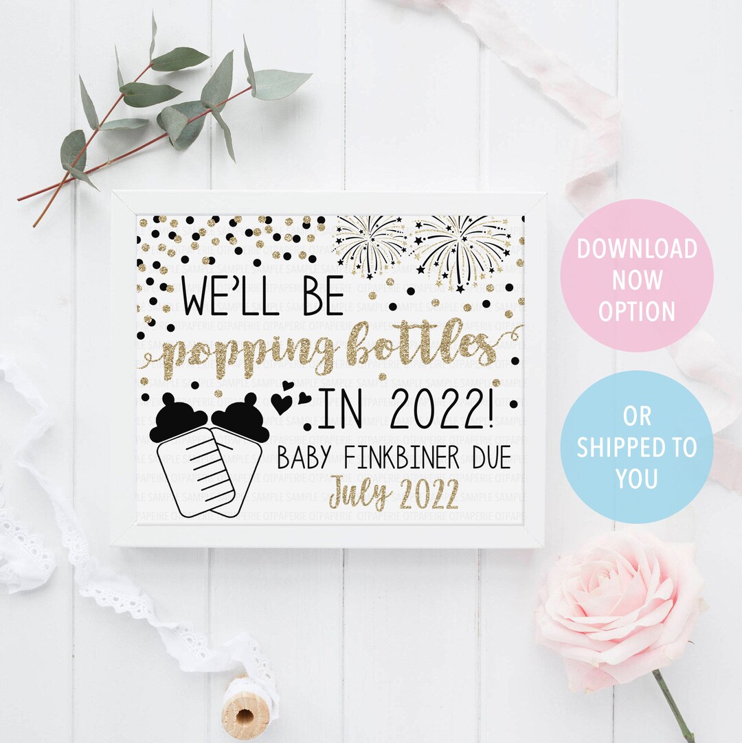 Popping Bottles Pregnancy Announcement, New Years Pregnancy ...