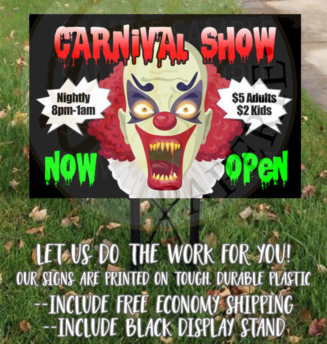 Clown Carnival Sign Haunted Carnival Event Sign Halloween - Etsy