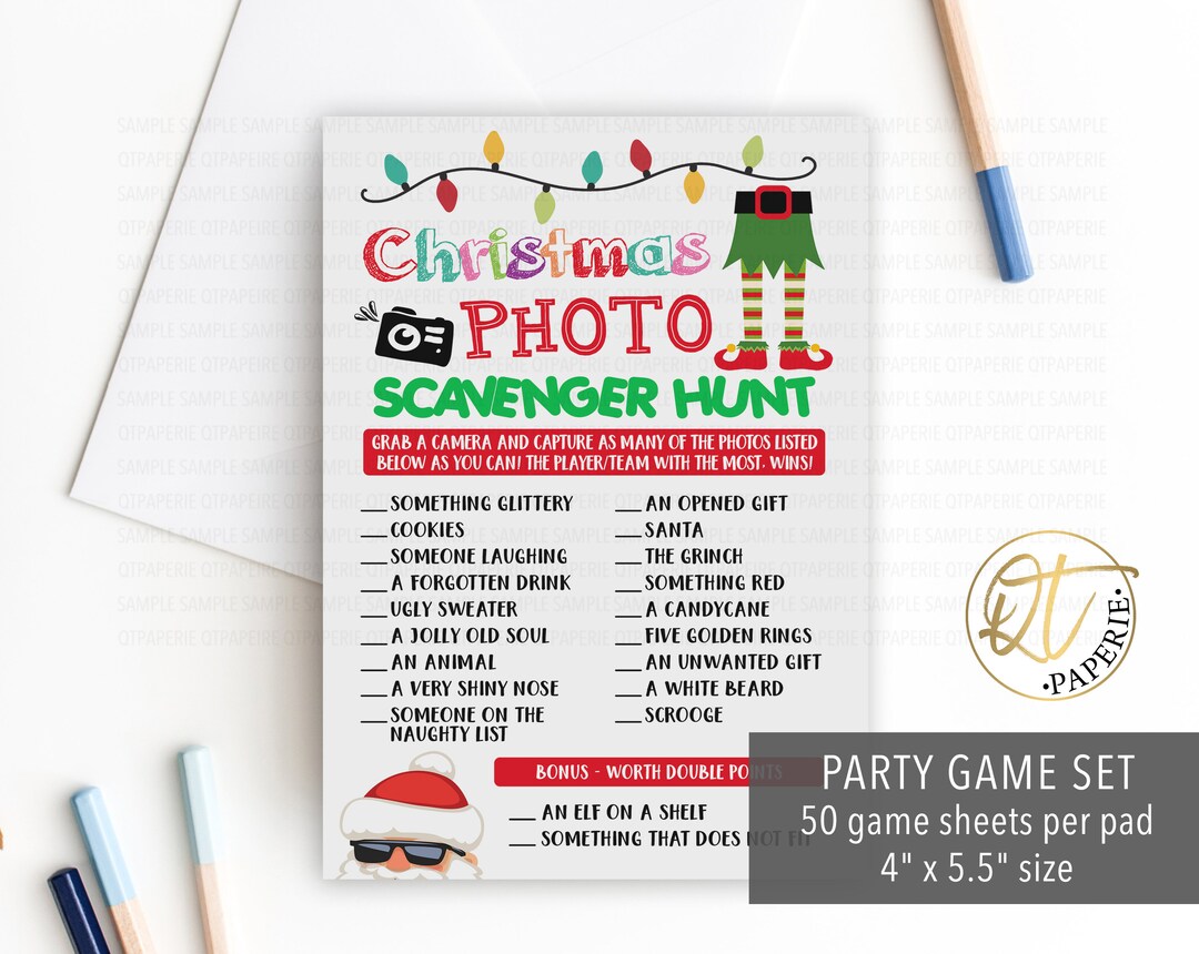 Christmas Photo Scavenger Hunt Game, Kids Christmas Scavenger Hunt ...
