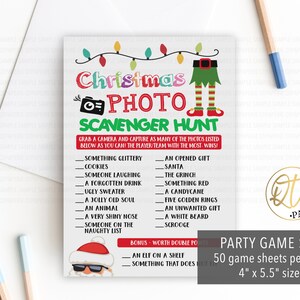 Christmas Photo Scavenger Hunt Game, Kids Christmas Scavenger Hunt ...