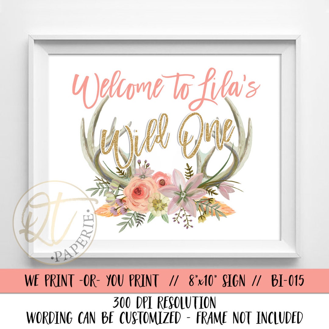 Wild One Birthday Sign, Wild One Sign, Wild One Welcome Sign, Wild One ...