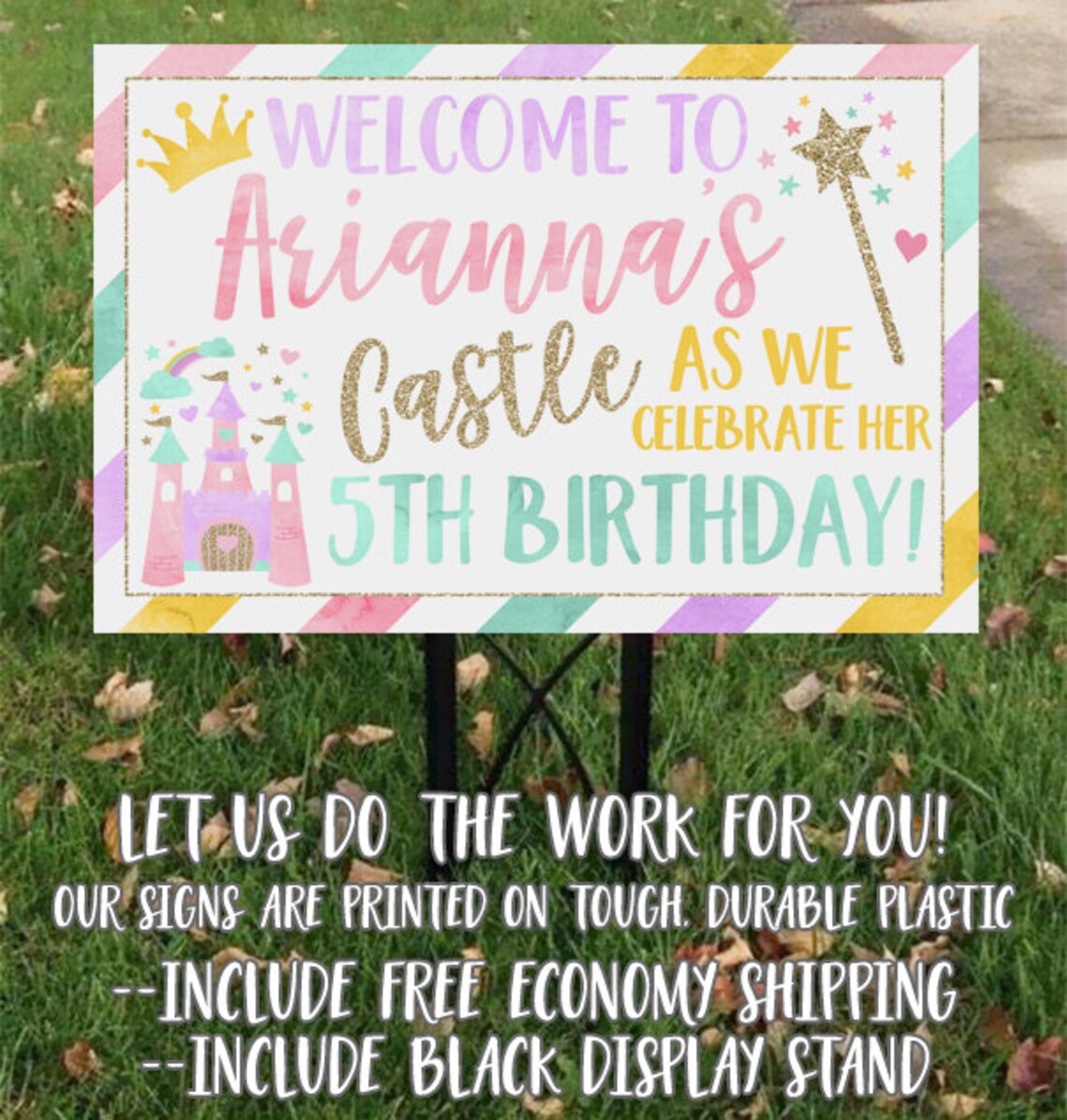 Princess Birthday Sign Princess Yard Sign Princess Birthday | Etsy