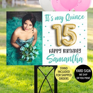 Quinceanera Birthday Sign, Quinceanera Yard Sign, 15th Birthday Yard ...
