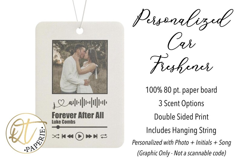 Personalized Music Gift Air Freshener, Custom Song Car Accessory ...