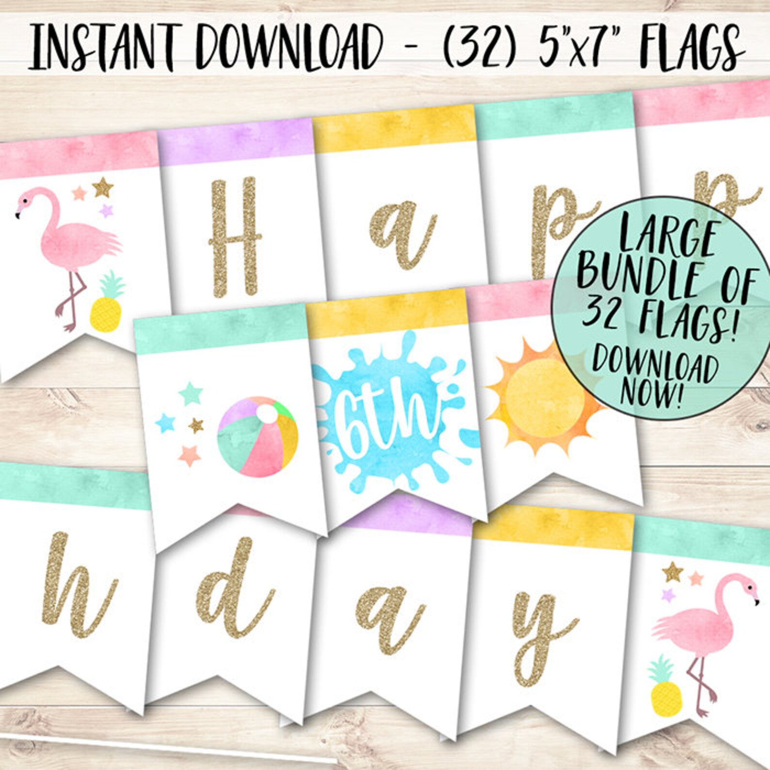 Flamingo Banner Tropical Birthday Banner Flamingo Party | Etsy