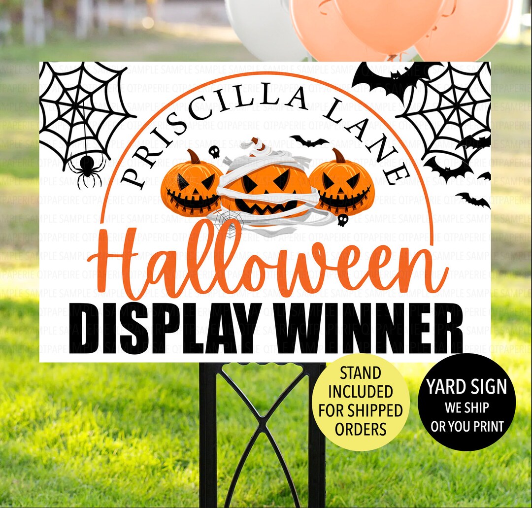 Halloween Decoration Winner Sign, Neighborhood HOA Halloween Yard ...