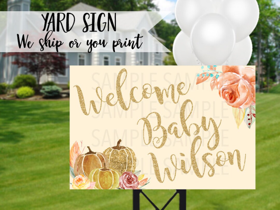 Fall Flower Baby Shower Welcome Sign, Fall in Love With Baby, Pumpkin ...