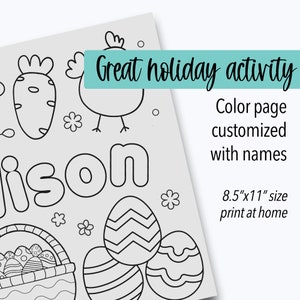 Easter Coloring Sheet, Easter Name Coloring Page, Easter Classroom Game ...